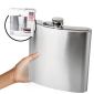 Riesen Flachmann XXL aus Metall - 1,1 Liter Hip Flask silber