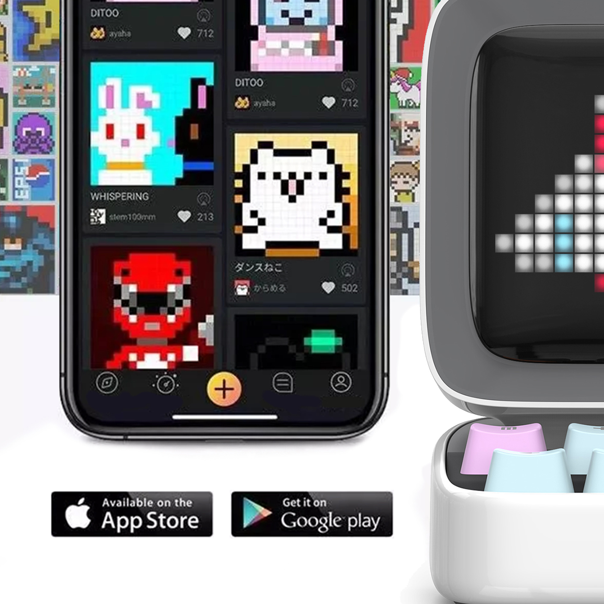 Divoom Ditoo Plus - Weißer Bluetooth Lautsprecher mit Display