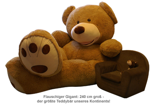 Flauschiger Riesen Teddybär für daheim - XXL 240 cm 26 kg