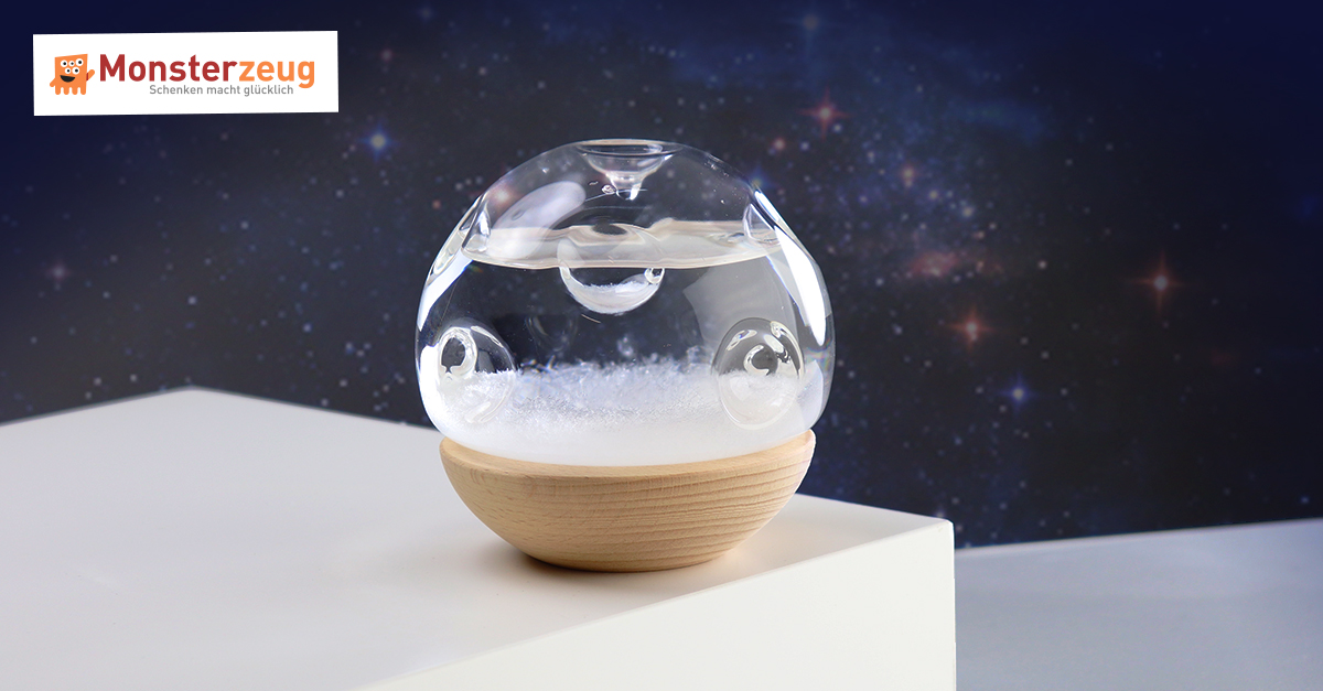 Sturmglas zur Wettervorhersage - Mond Wetterglas mit Kristall